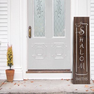 Personalized Shalom Dove Welcome Porch Torah Sign for Front Door ...