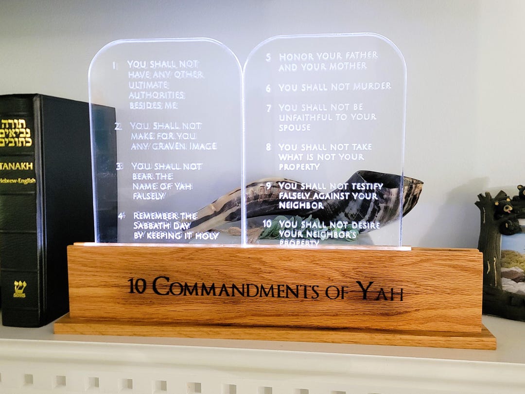 ELEGANT LED 10 Commandments Scripture Torah Sign That LIGHTS Up ...