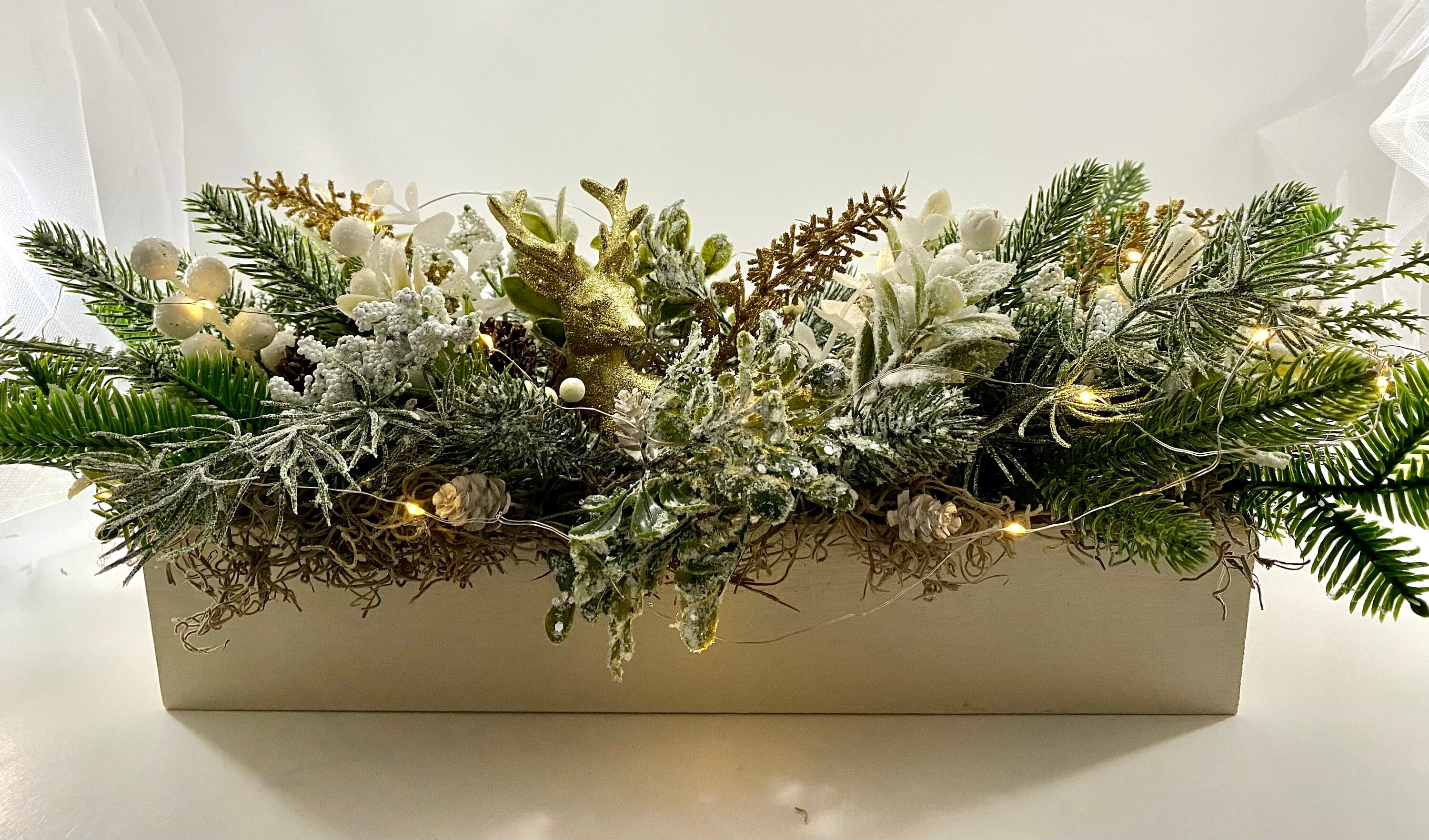 Winter Greenery Centerpiece Winter Arrangement Winter Christmas Holiday ...
