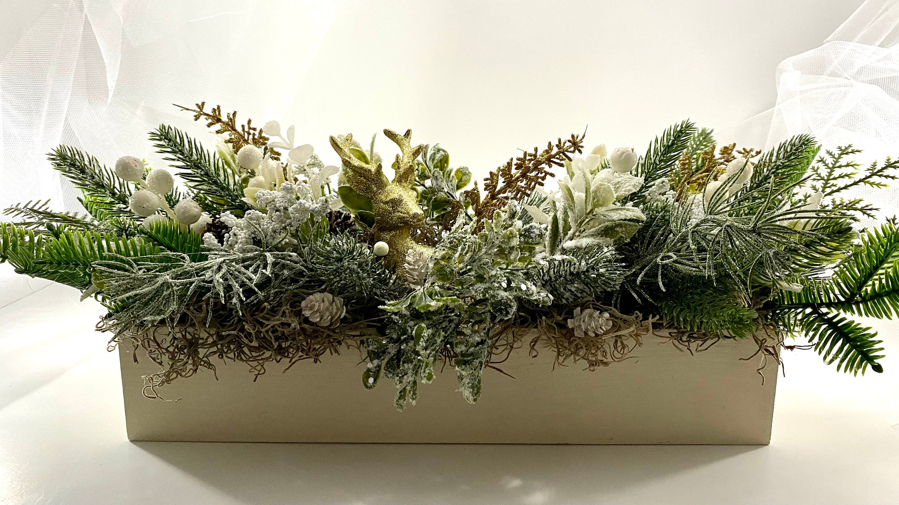 Winter Greenery Centerpiece Winter Arrangement Winter Christmas Holiday ...