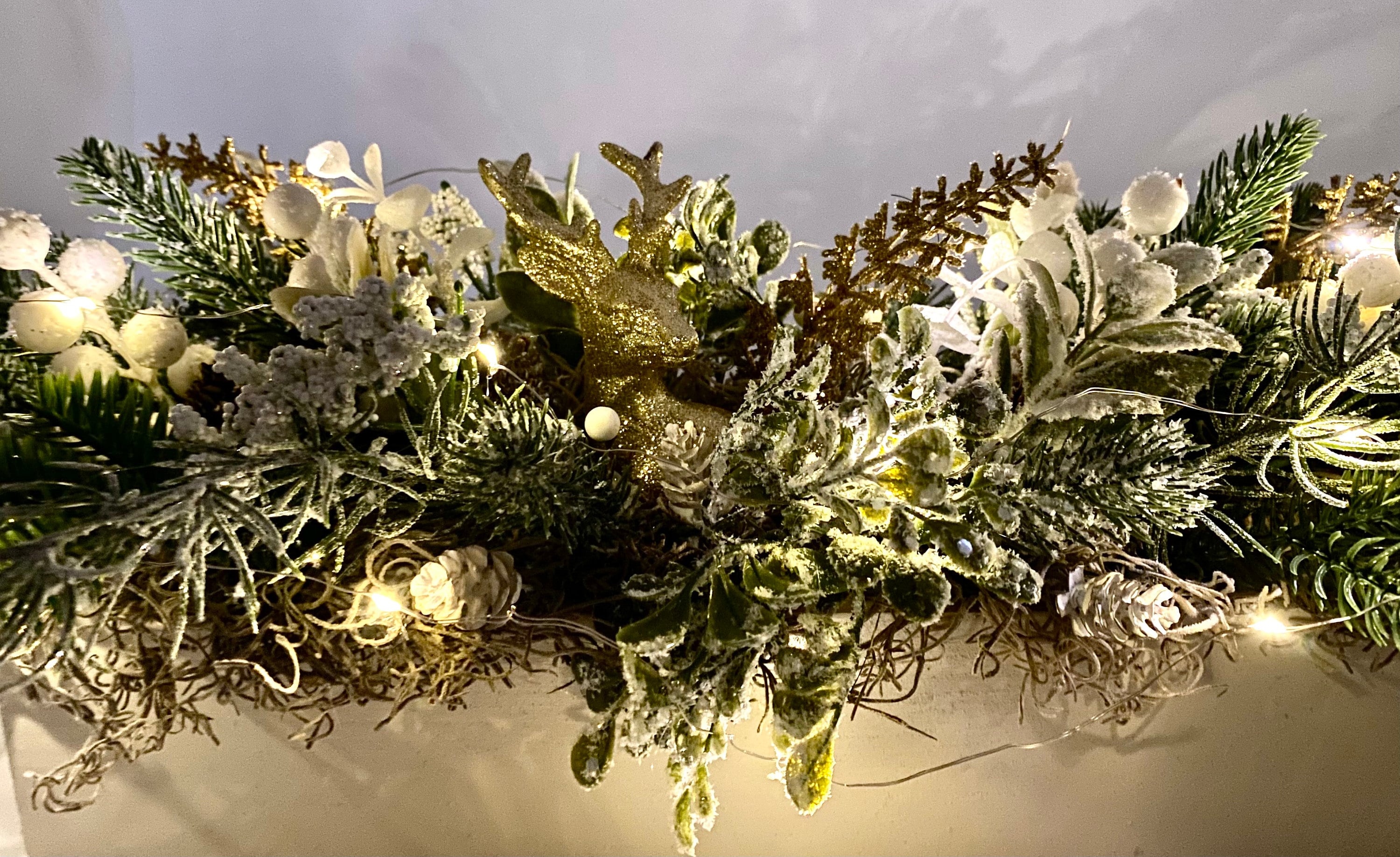 Winter Greenery Centerpiece Winter Arrangement Winter Christmas Holiday ...