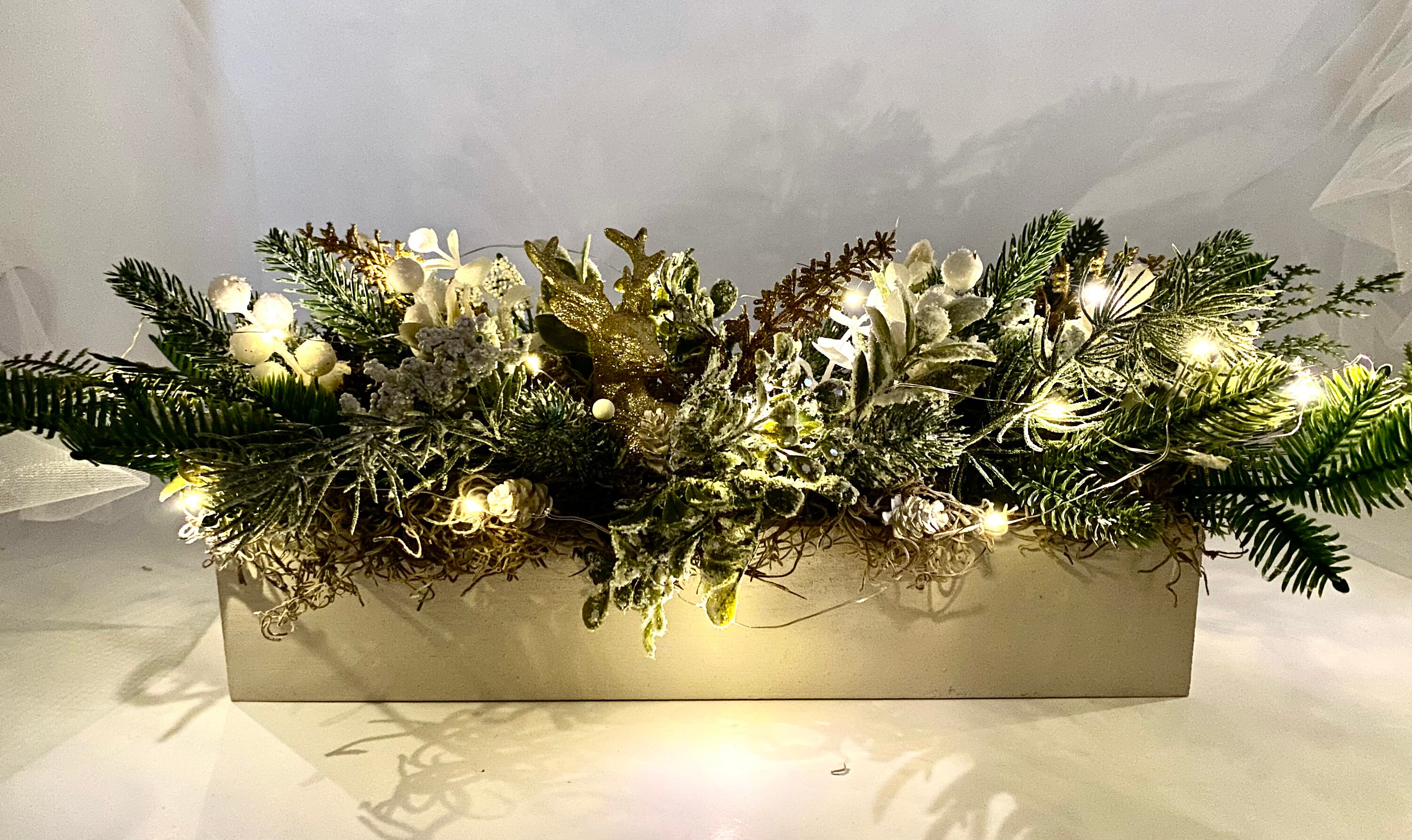 Winter Greenery Centerpiece Winter Arrangement Winter Christmas Holiday ...