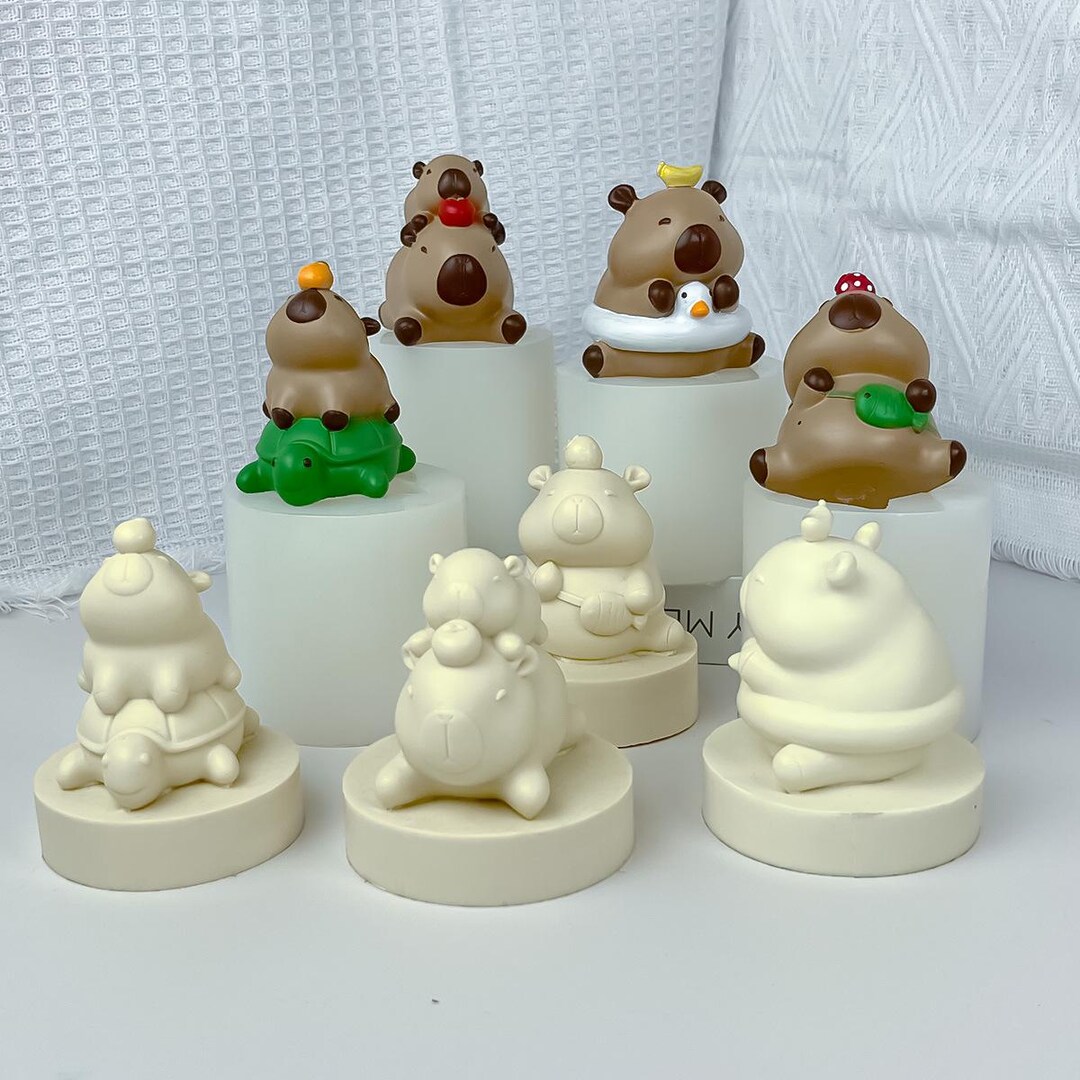4 Styles Capybara Candle Mold - Silicone Animal Candle Making Mold,cute ...