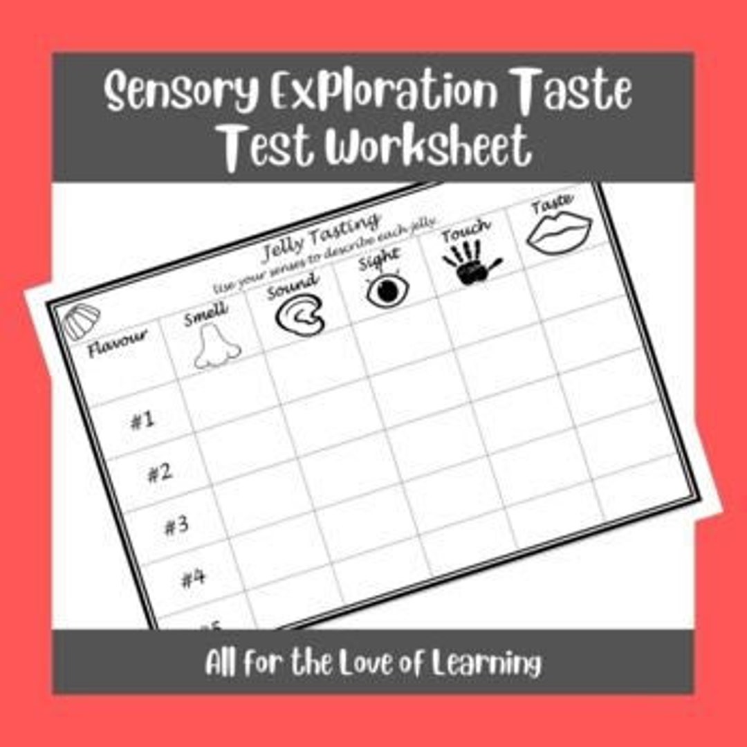 Sensory Jelly/jello Taste Test Worksheet with Blanks for Flexibility - Etsy