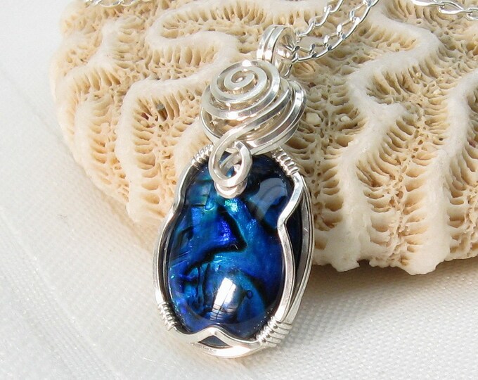 Paua Shell Necklace Abalone Pendant Paua Shell Jewelry - Etsy