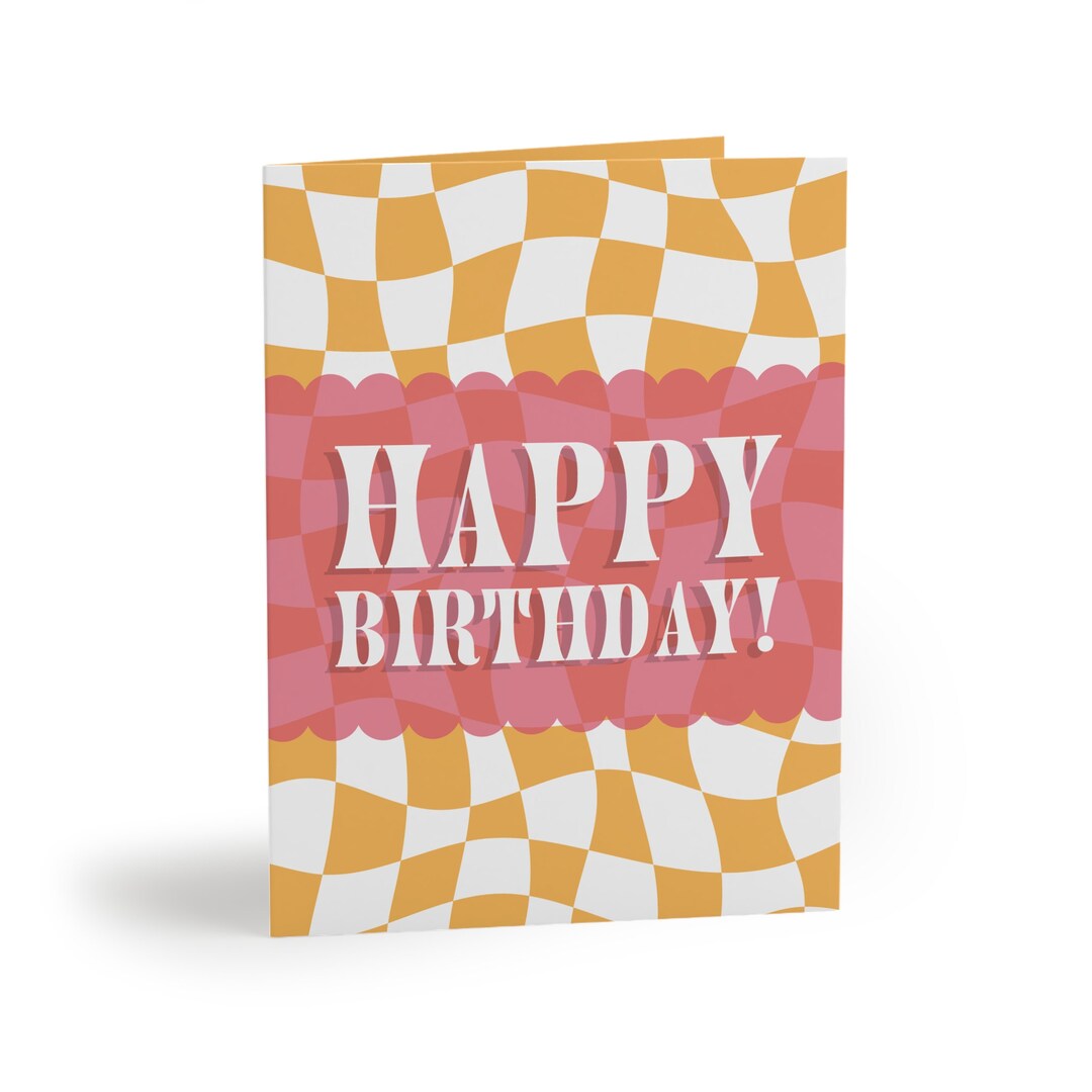 Checker Birthday Card - Etsy