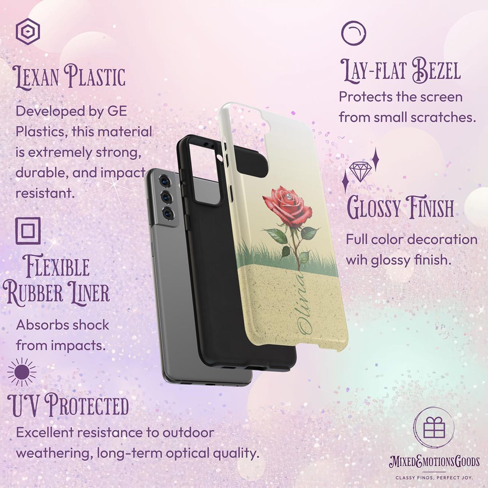 June Custom Birth Flower and Birthstone Name Phone Case, Beautiful and ...