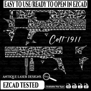 Colt 1911 US Army Scroll Design SVG, Custom, Vector, DXF, Png, Ai ...
