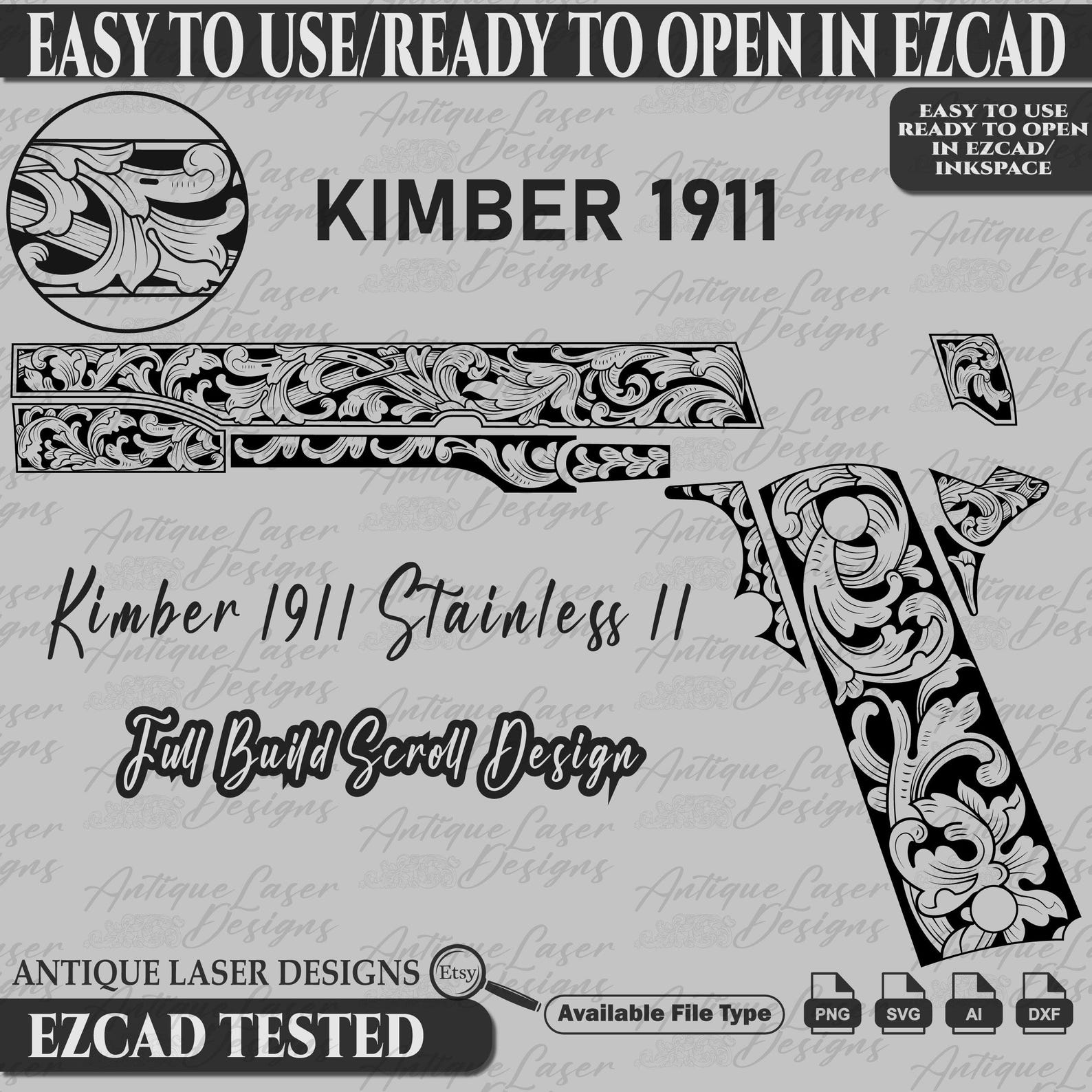 Kimber 1911 Stainless Scroll Design, Kimber 1911 Stainless Scroll ...