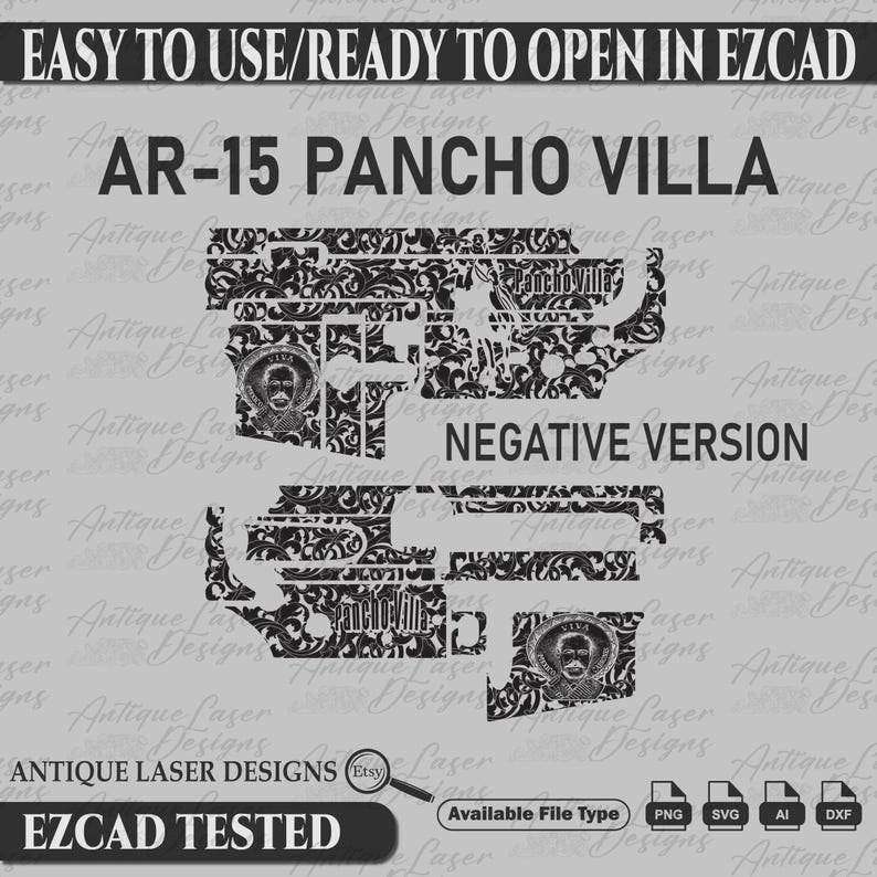 AR 15 Pancho Villa With Scroll Design SVG, Pancho Villa Svg, Vector Art ...