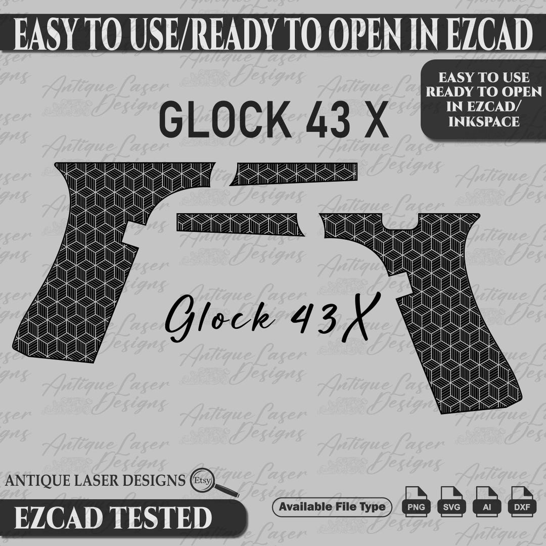 Glock 43 X Stippling Pattern Template SVG, Glock 43 X Stippling SVG ...