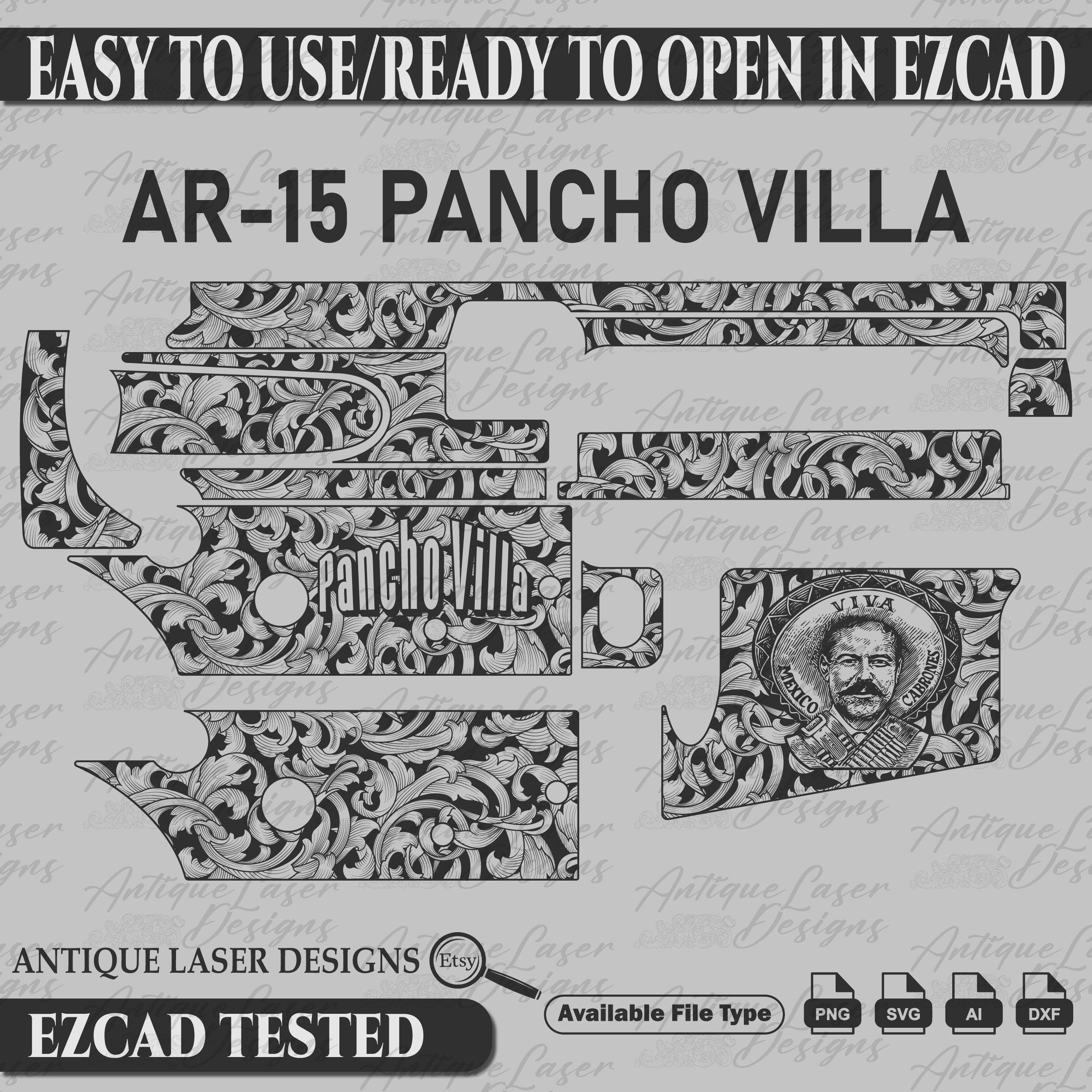 AR 15 Pancho Villa With Scroll Design SVG, Pancho Villa Svg, Vector Art ...