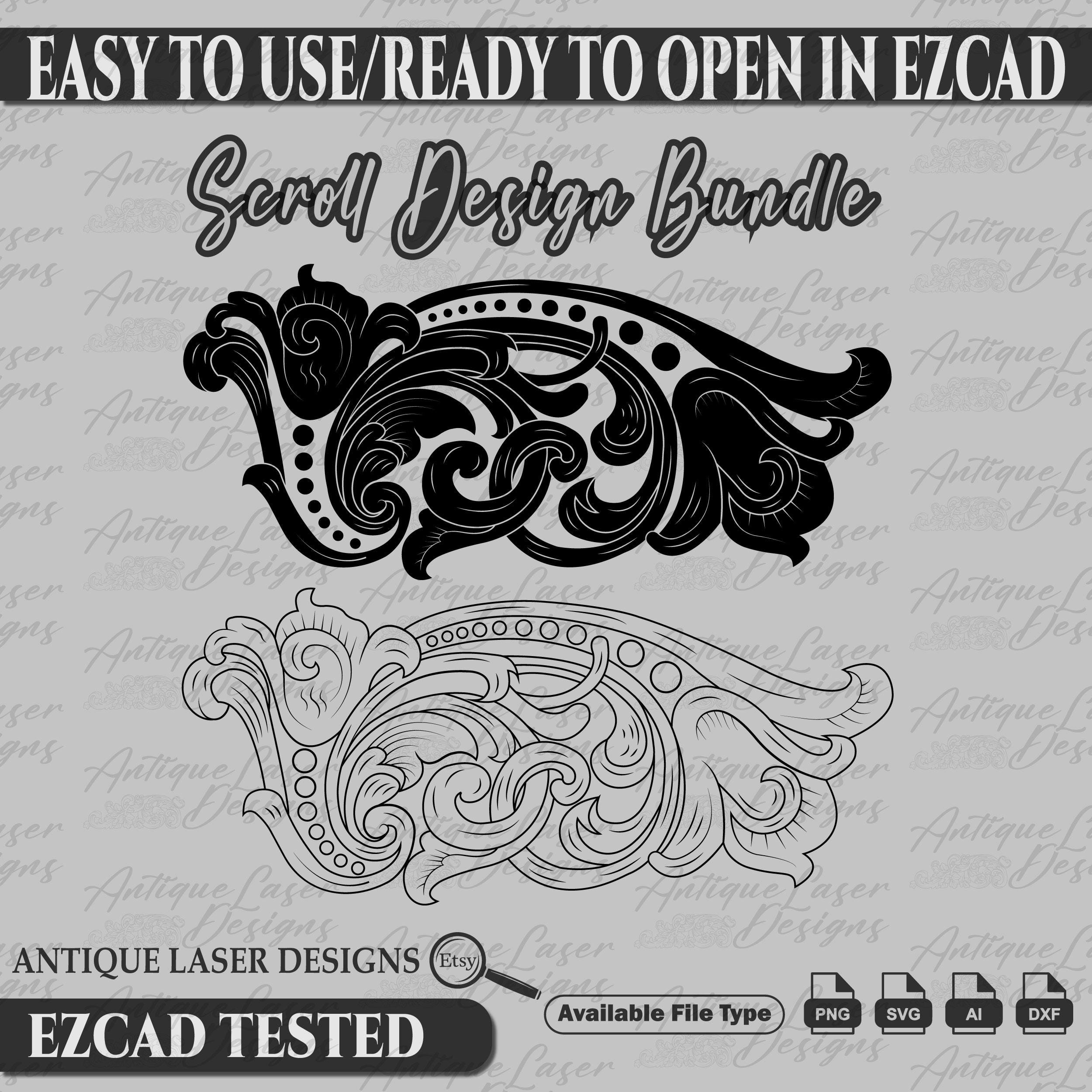 Scroll Design Bundle SVG for Laser Engraving and Printing, Laser Work ...