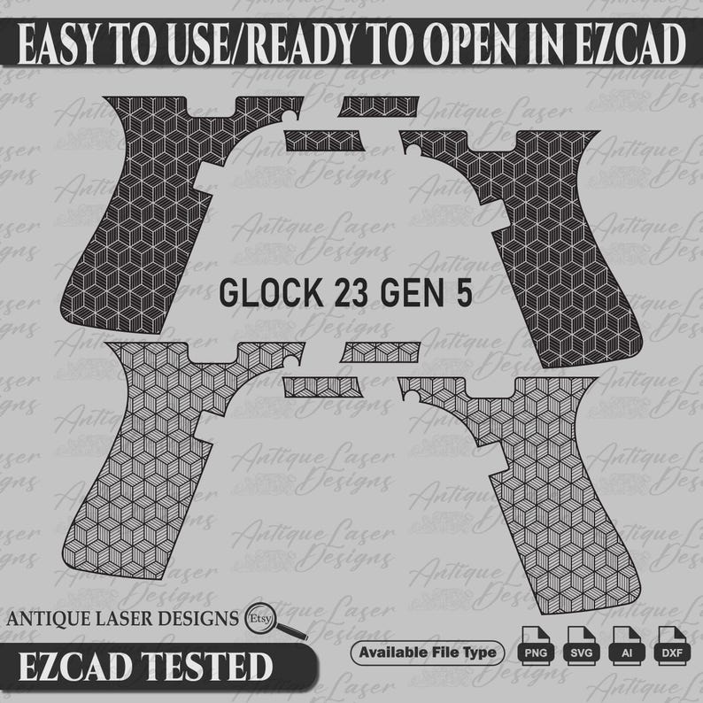 Glock 23 Gen 5 Pattern Design SVG, Glock 23 Gen5 SVG, Glock 23 Vector ...