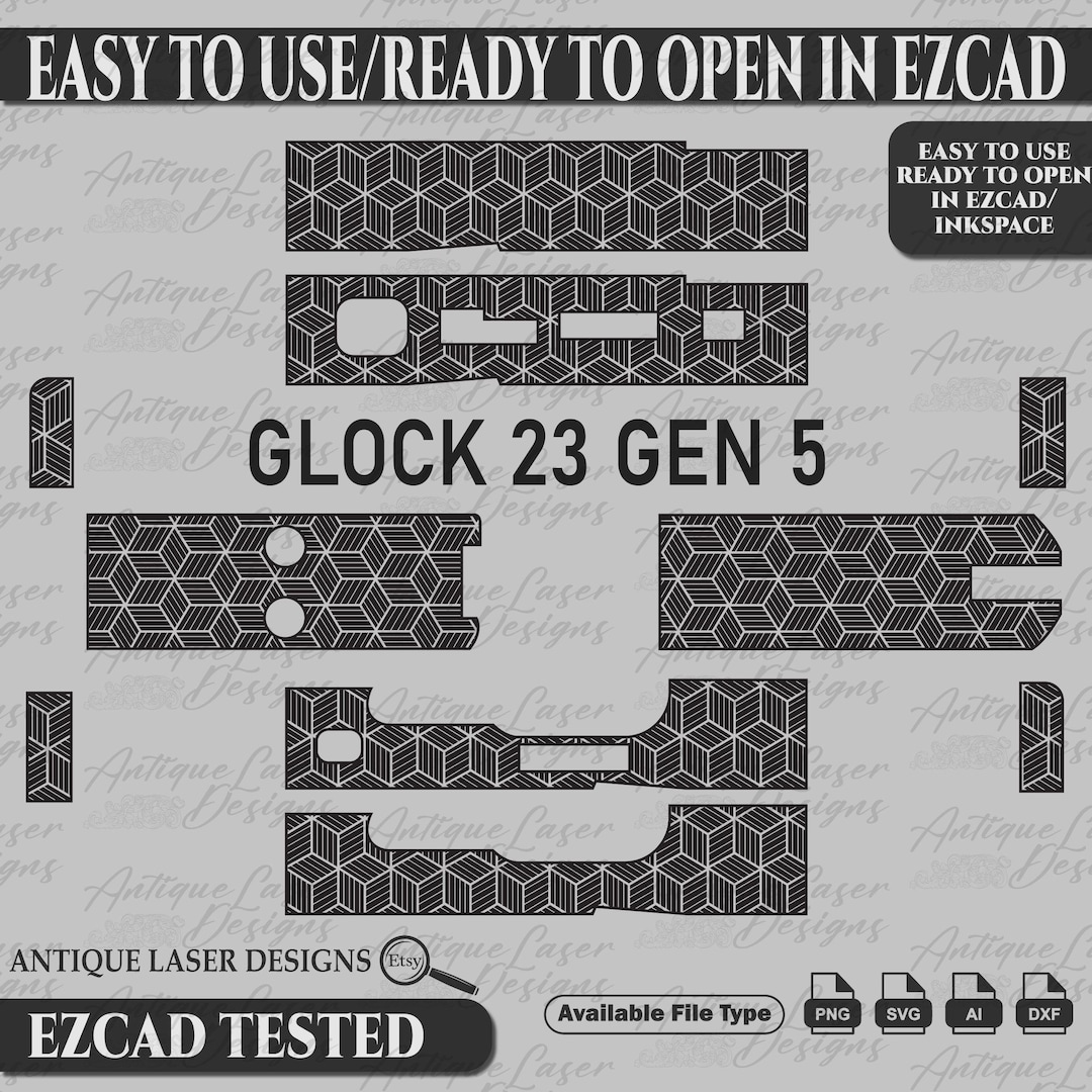 Glock 23 Gen 5 Pattern Design SVG, Glock 23 Gen5 SVG, Glock 23 Vector ...