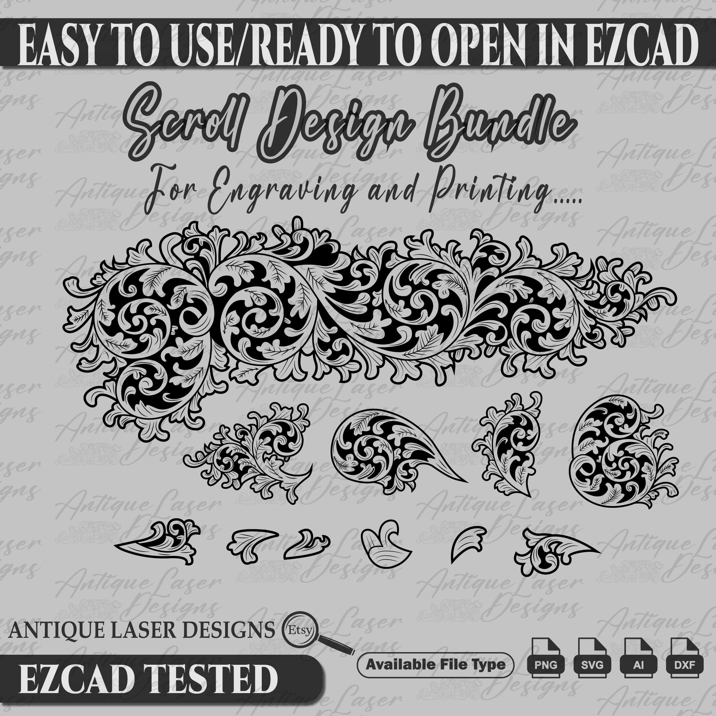 Scroll Design Bundle SVG for Laser Engraving and Printing, Laser Work ...