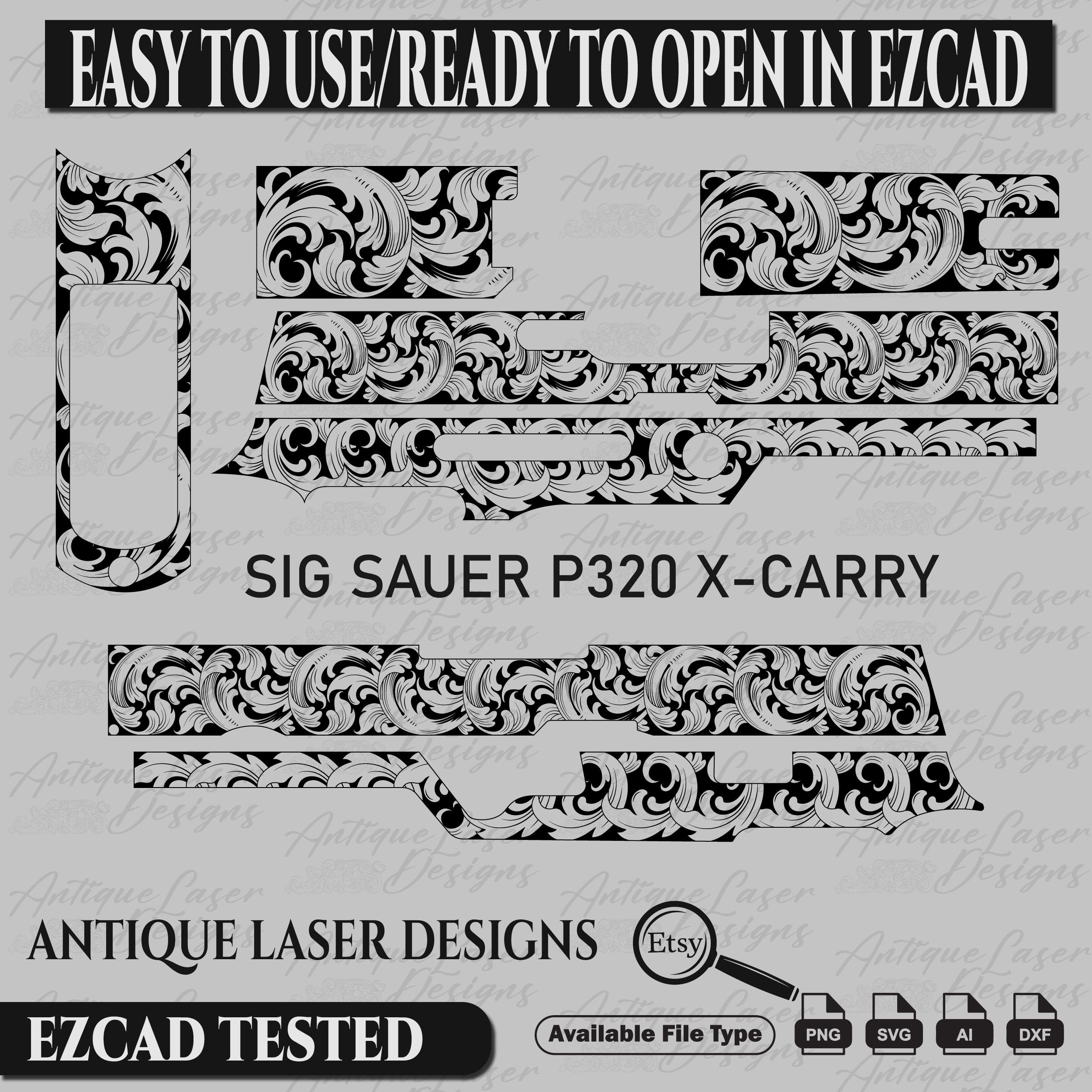 Sig Sauer P320 X-carry Scroll Design SVG, Lasercut, Laserengraving ...