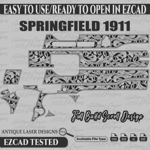Springfield 1911 Scroll Design SVG, Springfield 1911 Laser Files ...