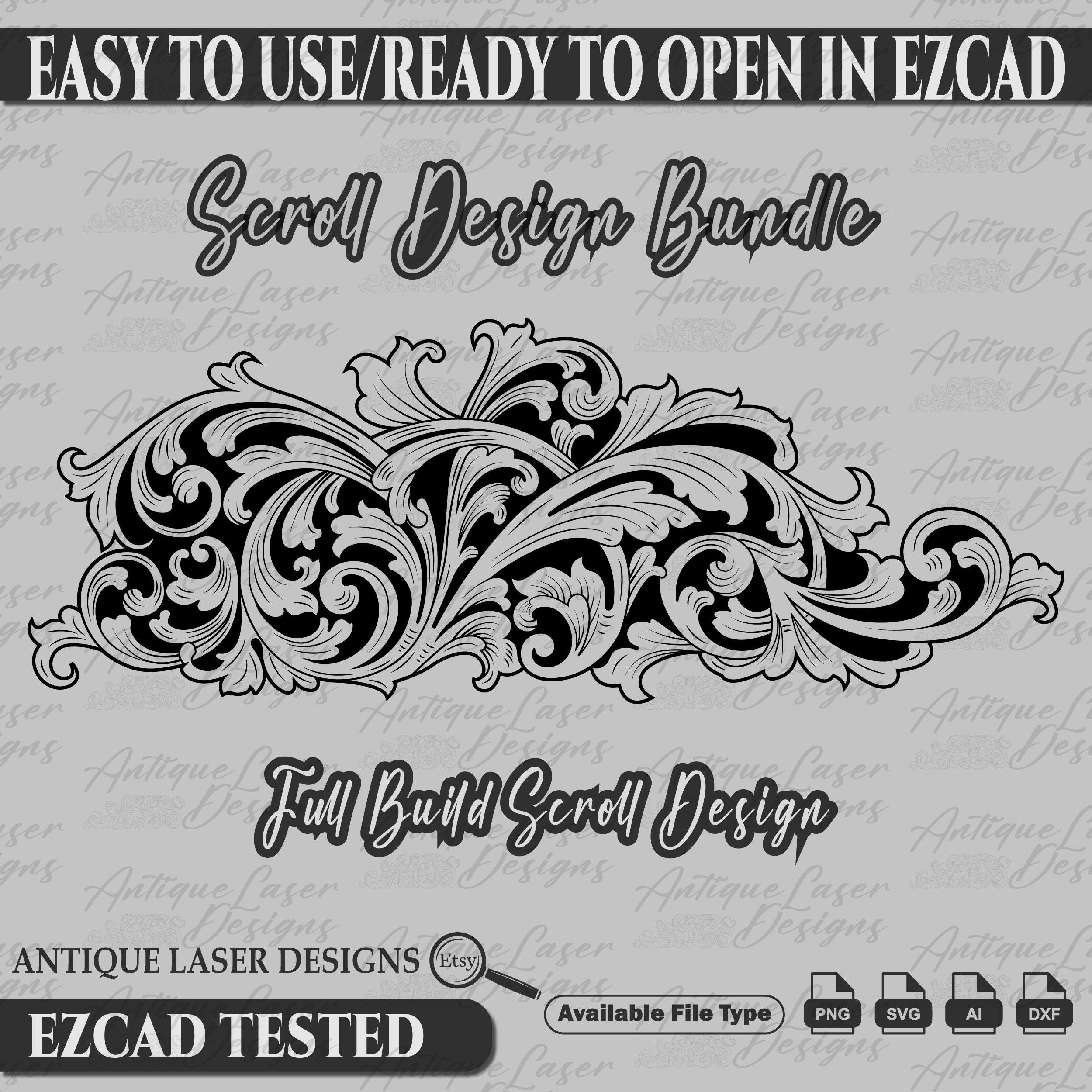 Scroll Design Bundle SVG for Laser Engraving and Printing, Laser Work ...