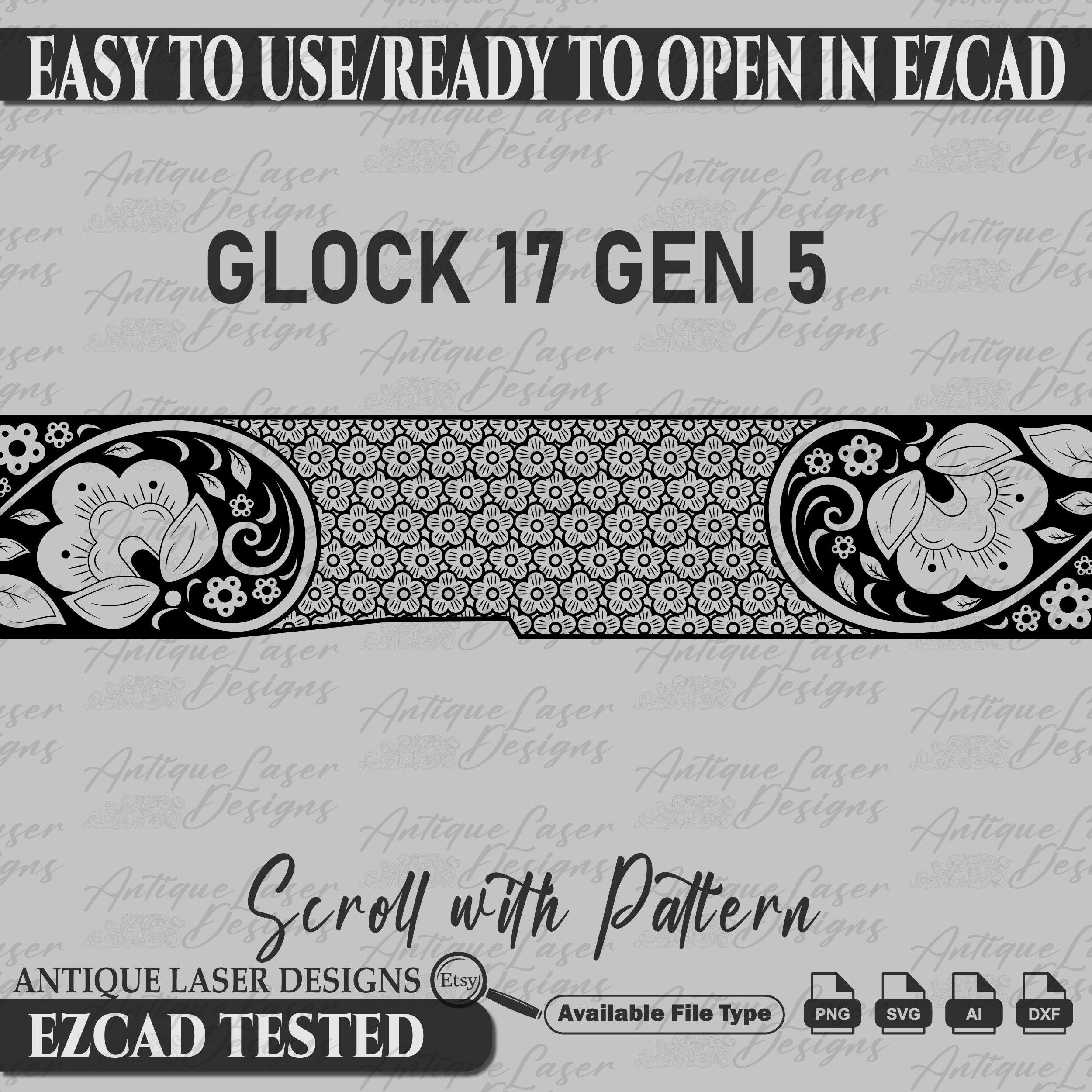 Glock 17 Gen 5 Engraving Scroll With Pattern Design Svg, Slide Pattern ...