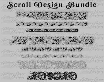 Custom Scroll Design SVG for Laser Engraving and Printing, Floral Scroll, SVG Scroll, Scroll SVG ...