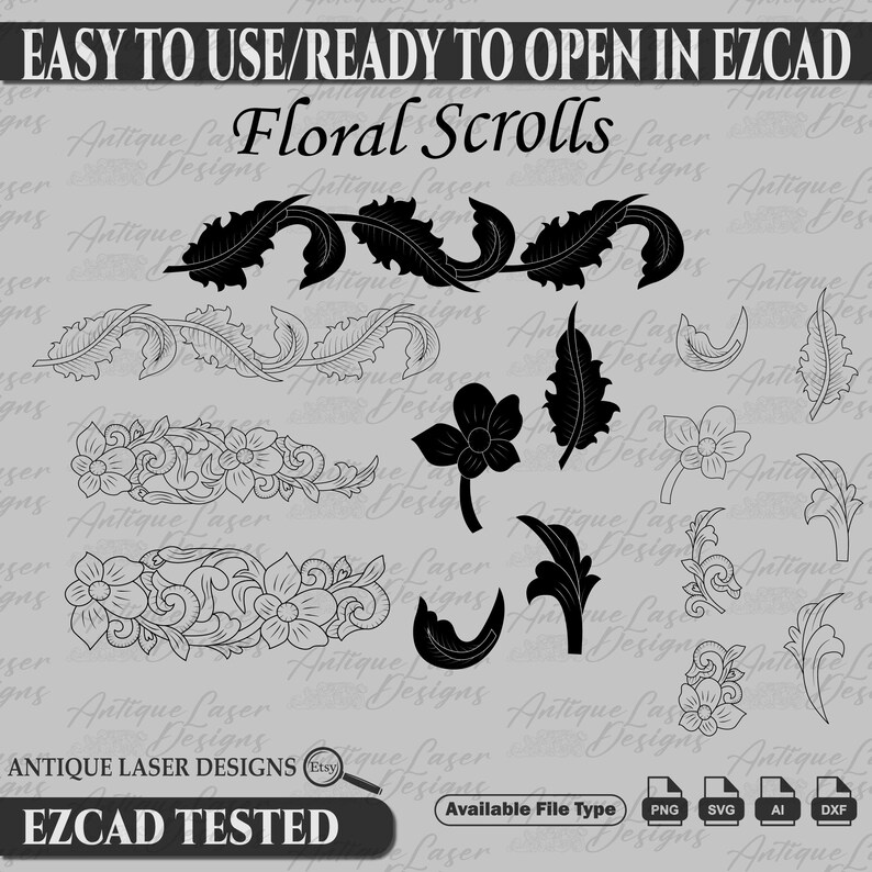 Scroll Design Bundle SVG for Laser Engraving and Printing, Laser Work ...