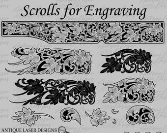 Scroll Design Bundle SVG for Laser Engraving and Printing, SVG Scroll, Scroll SVG, Vector Design ...