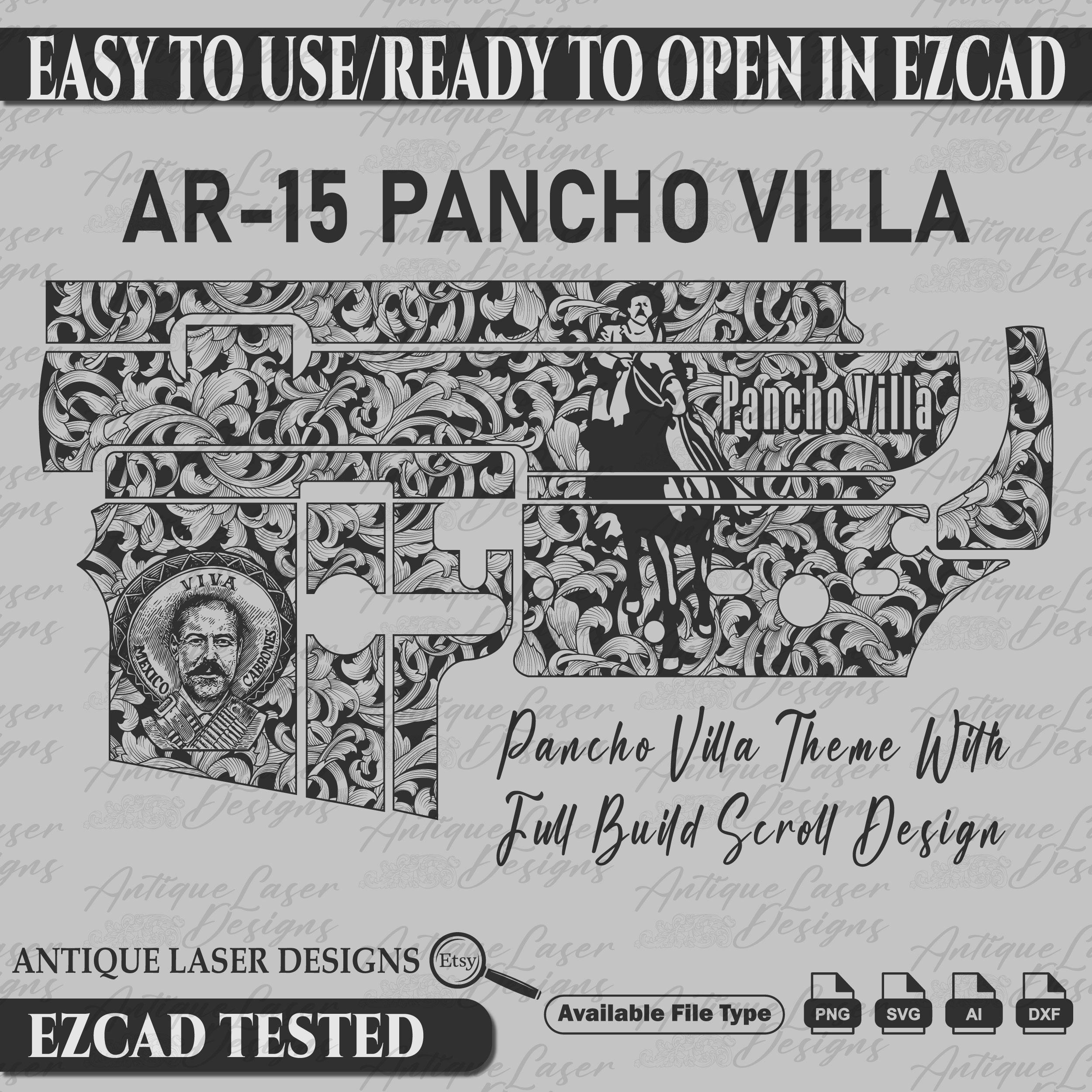 AR 15 Pancho Villa With Scroll Design SVG, Pancho Villa Svg, Vector Art ...