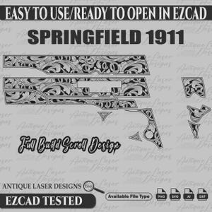 Springfield 1911 Scroll Design SVG, Springfield 1911 Laser Files ...