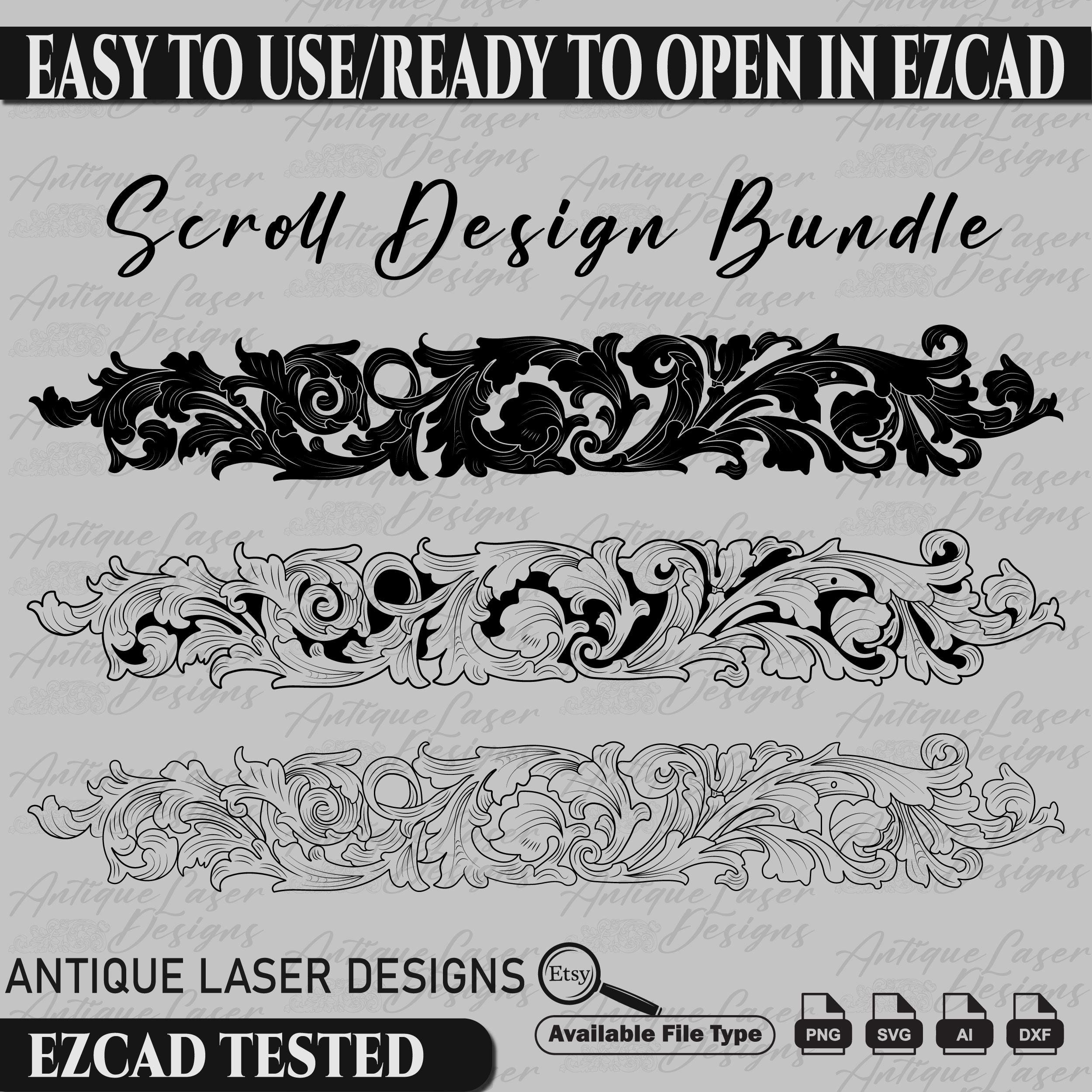 Scroll Design Bundle SVG for Laser Engraving and Printing, SVG Scroll ...