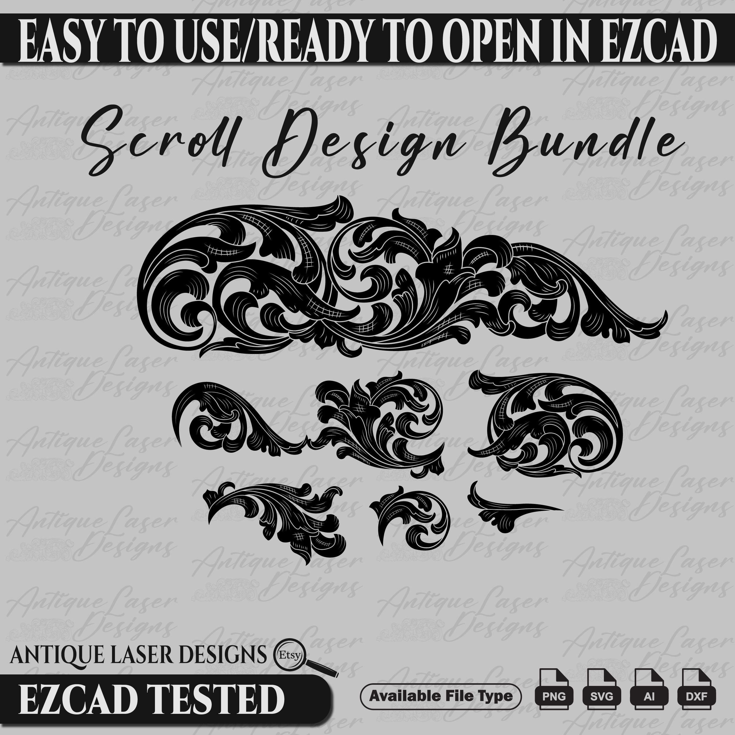 Scroll Design Bundle SVG for Laser Engraving and Printing, Laser Work ...
