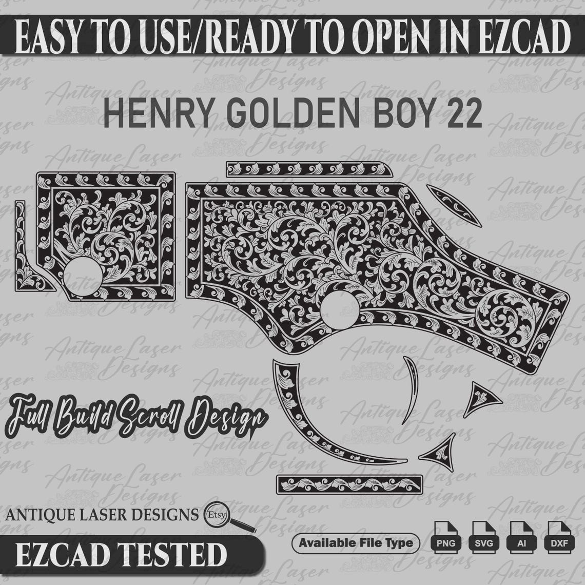 Henry Golden Boy 22 Scroll Design SVG, Henry Golden Boy 22 SVG, Henry ...
