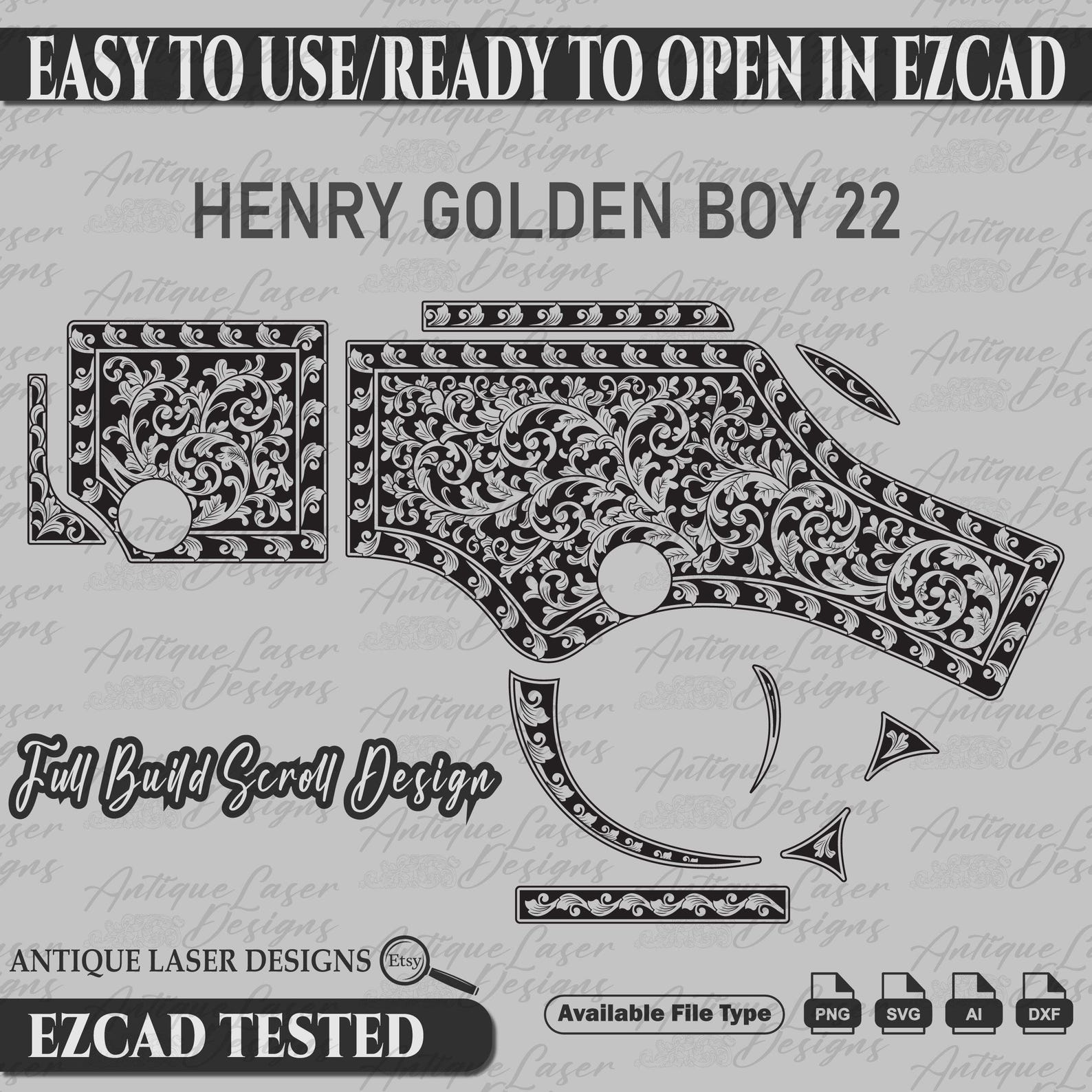 Henry Golden Boy 22 Scroll Design SVG, Henry Golden Boy 22 SVG, Henry ...