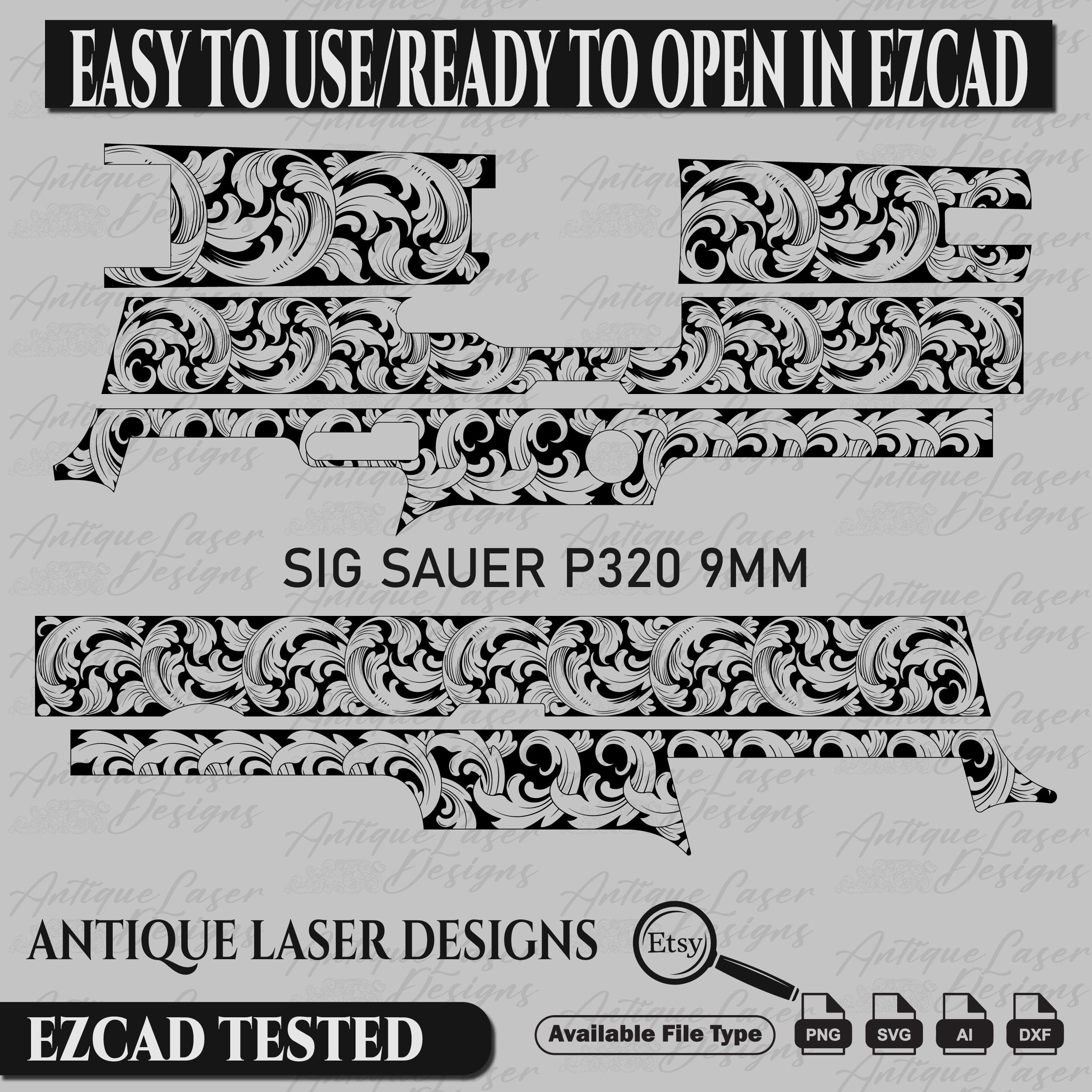 Sig Sauer P320 X- Series Scroll Design SVG, Lasercut, Laserengraving ...
