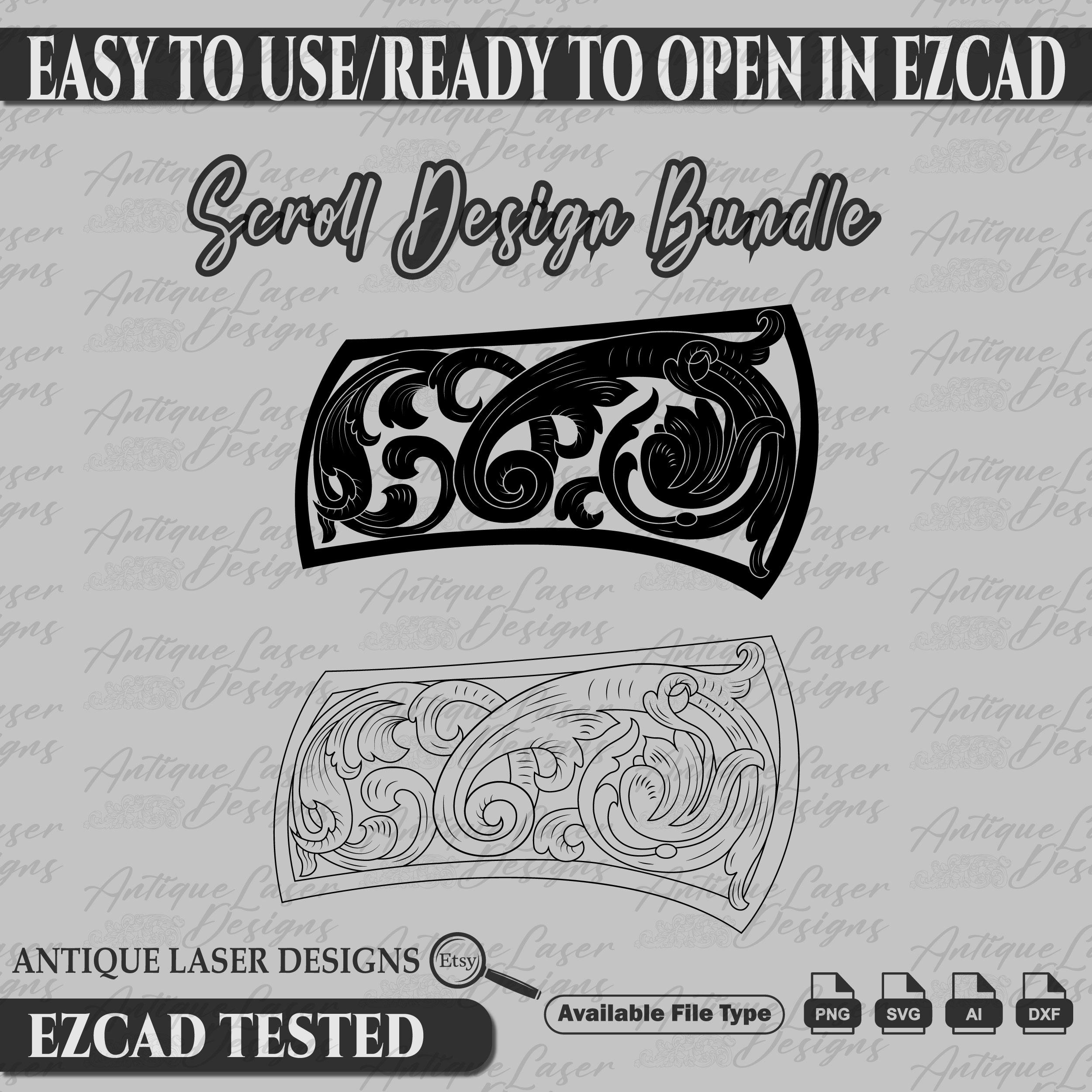 Scroll Design Bundle SVG for Laser Engraving and Printing, Laser Work ...