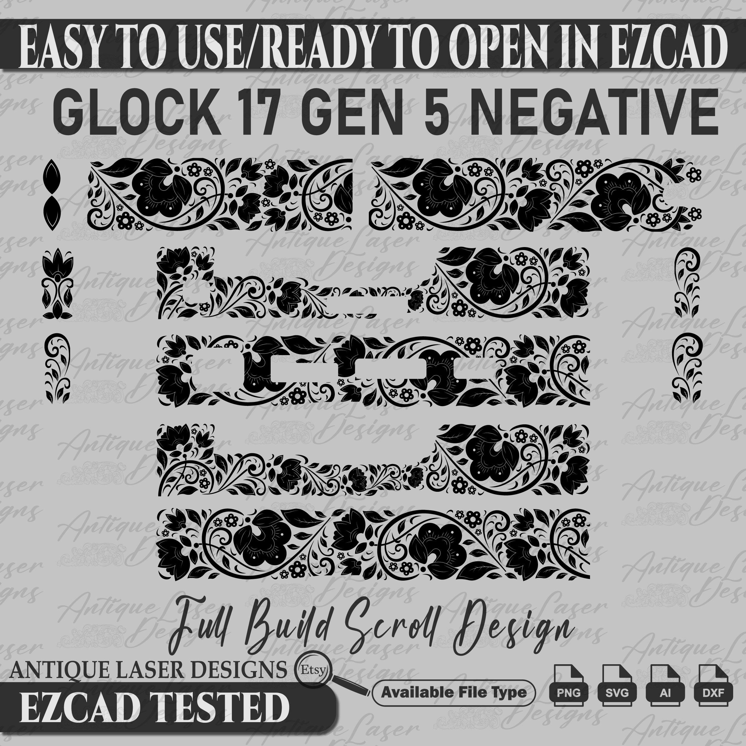 Glock 17 Gen 5 Engraving Scroll Design Svg, Glock Custom Slide Pattern ...