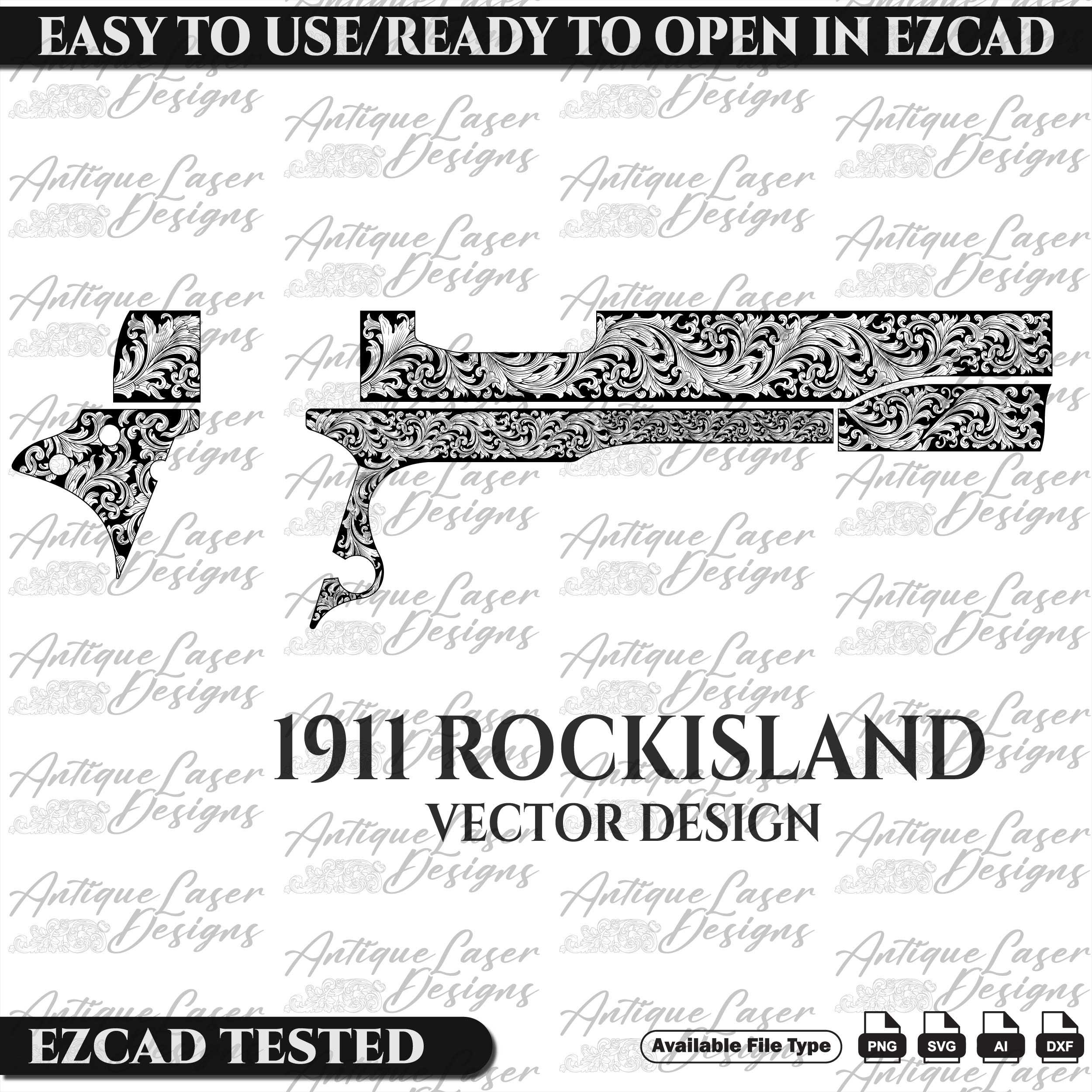 Rock Island Armory Engraving Scroll Design SVG, RIA FS Custom Slide ...