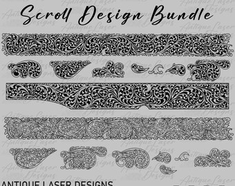Custom Scroll Design SVG for Laser Engraving and Printing, Floral Scroll, SVG Scroll, Scroll SVG ...