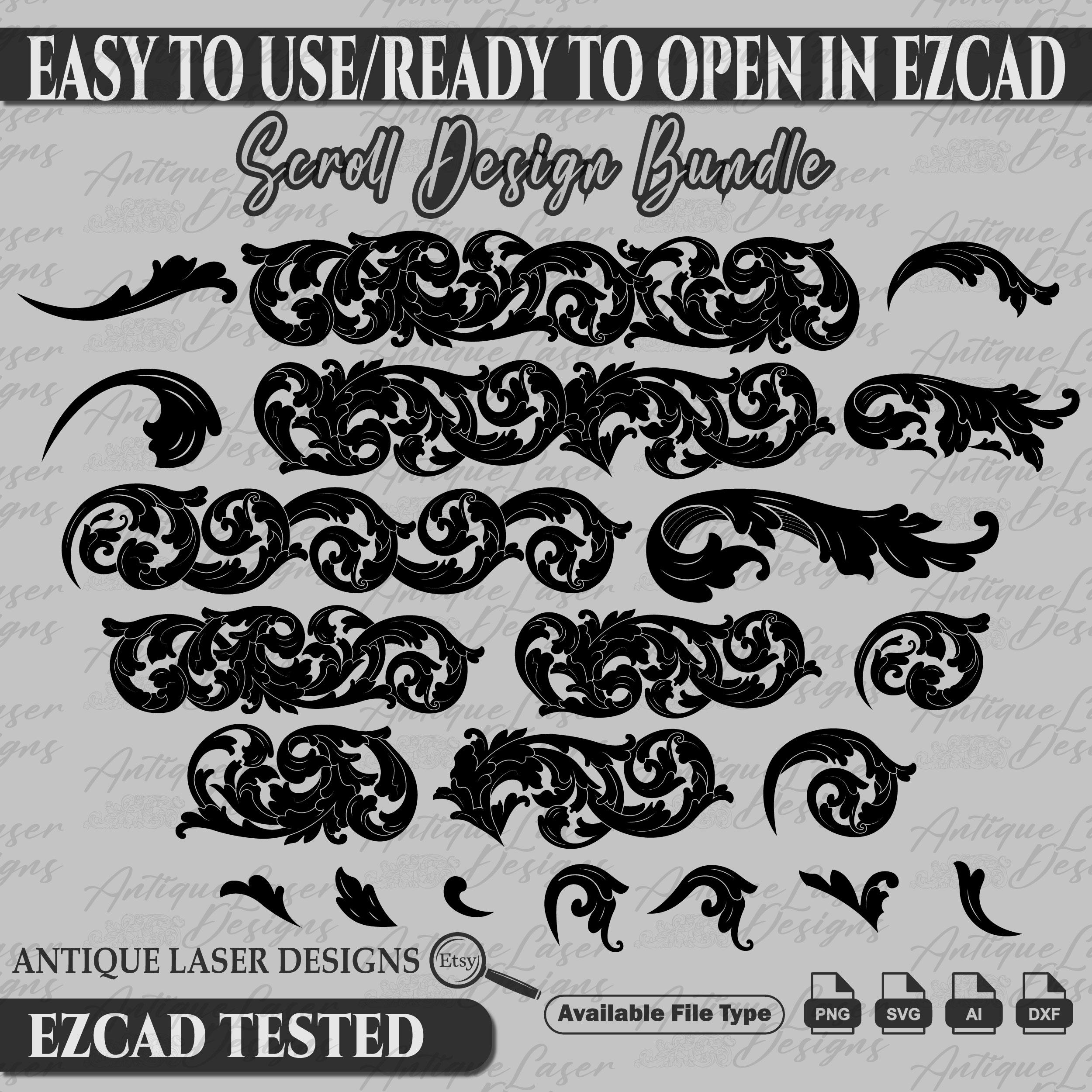 Scroll Design Bundle SVG for Laser Engraving and Printing, Laser Work ...