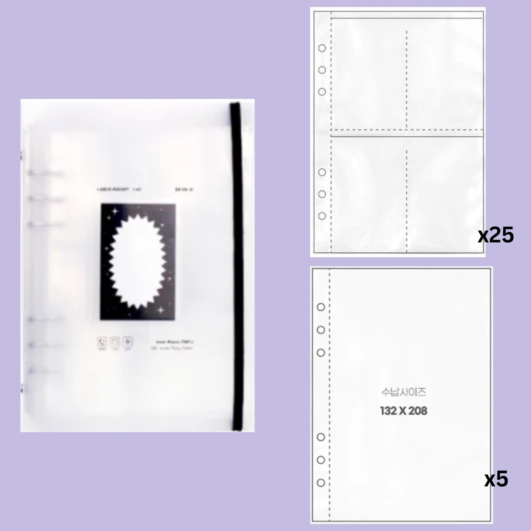 A5 Kpop Photocard Binder Set | 6-ring PC Pages | 4-pocket Binder ...