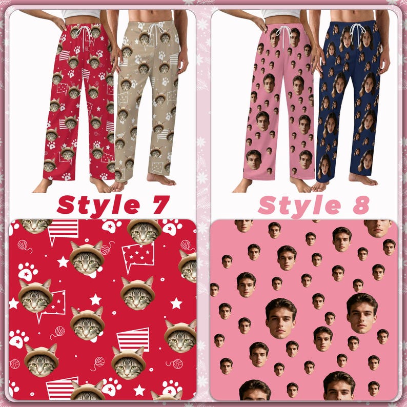 Custom Pajama Pants With Photo, Funny Family Face Pajama Pants,custom ...