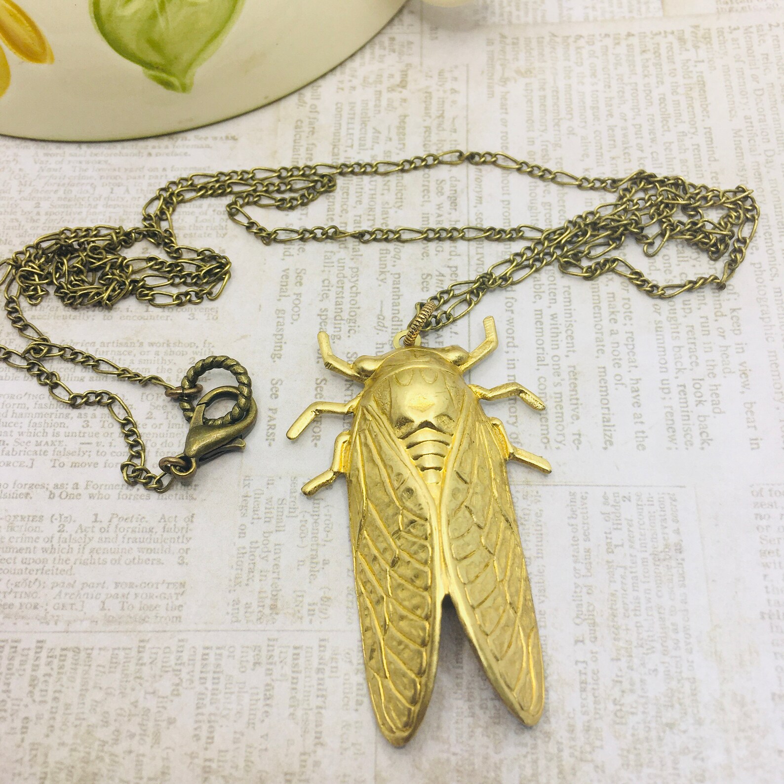 Hidden Locket Necklace CICADA Large Secret Compartment Bug | Etsy