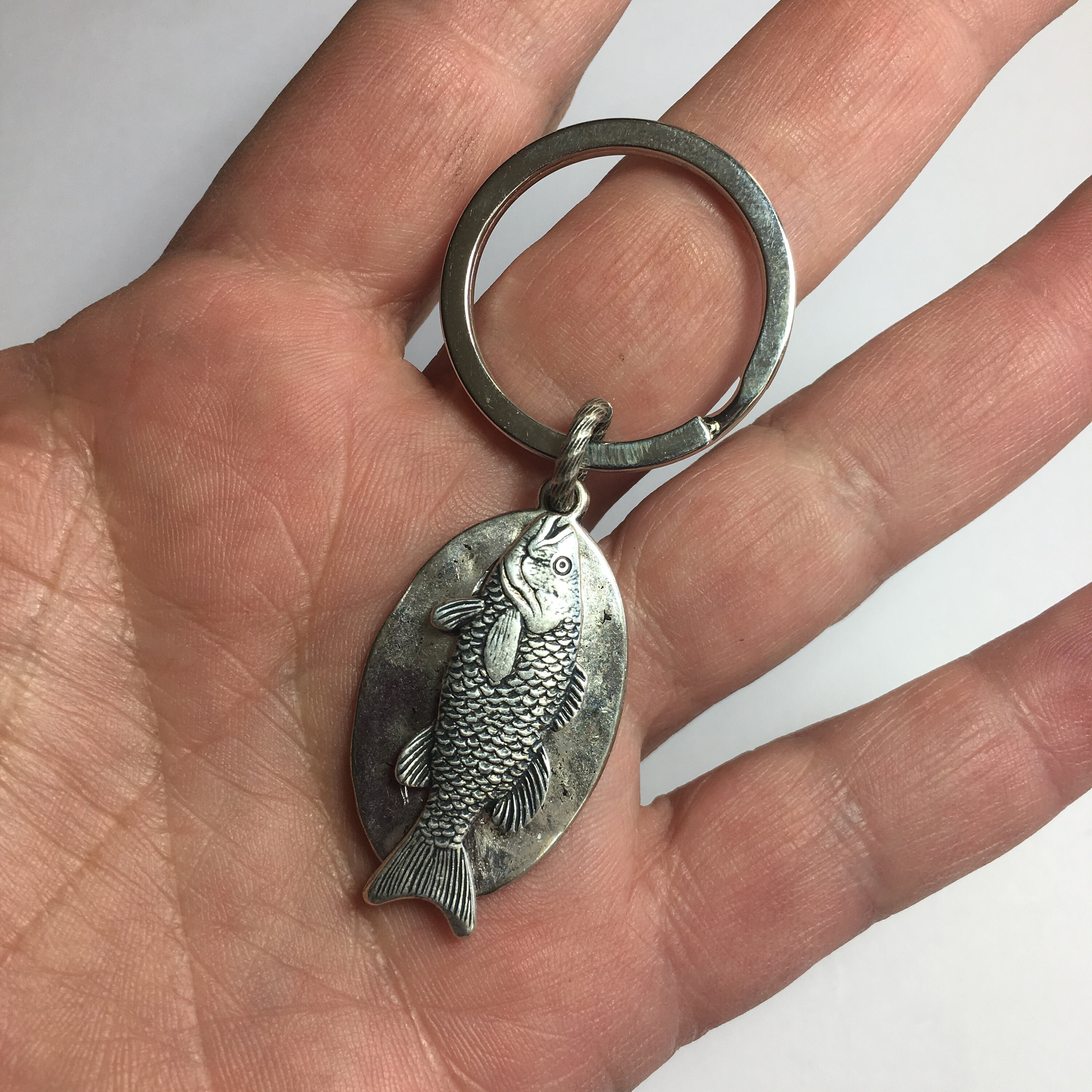 Silver Fish Keychain Key Ring Cabin Key Fisherman Outdoors - Etsy