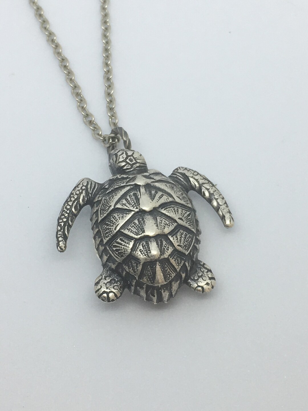 Turtle Locket Solid Brass Sterling Plated Unique Locket Hidden Secret ...