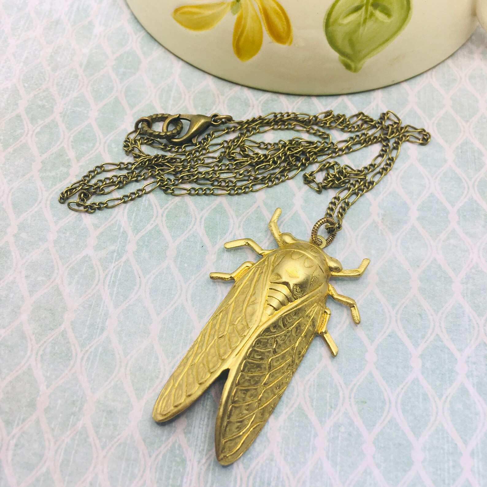 Hidden Locket Necklace CICADA Large Secret Compartment Bug | Etsy