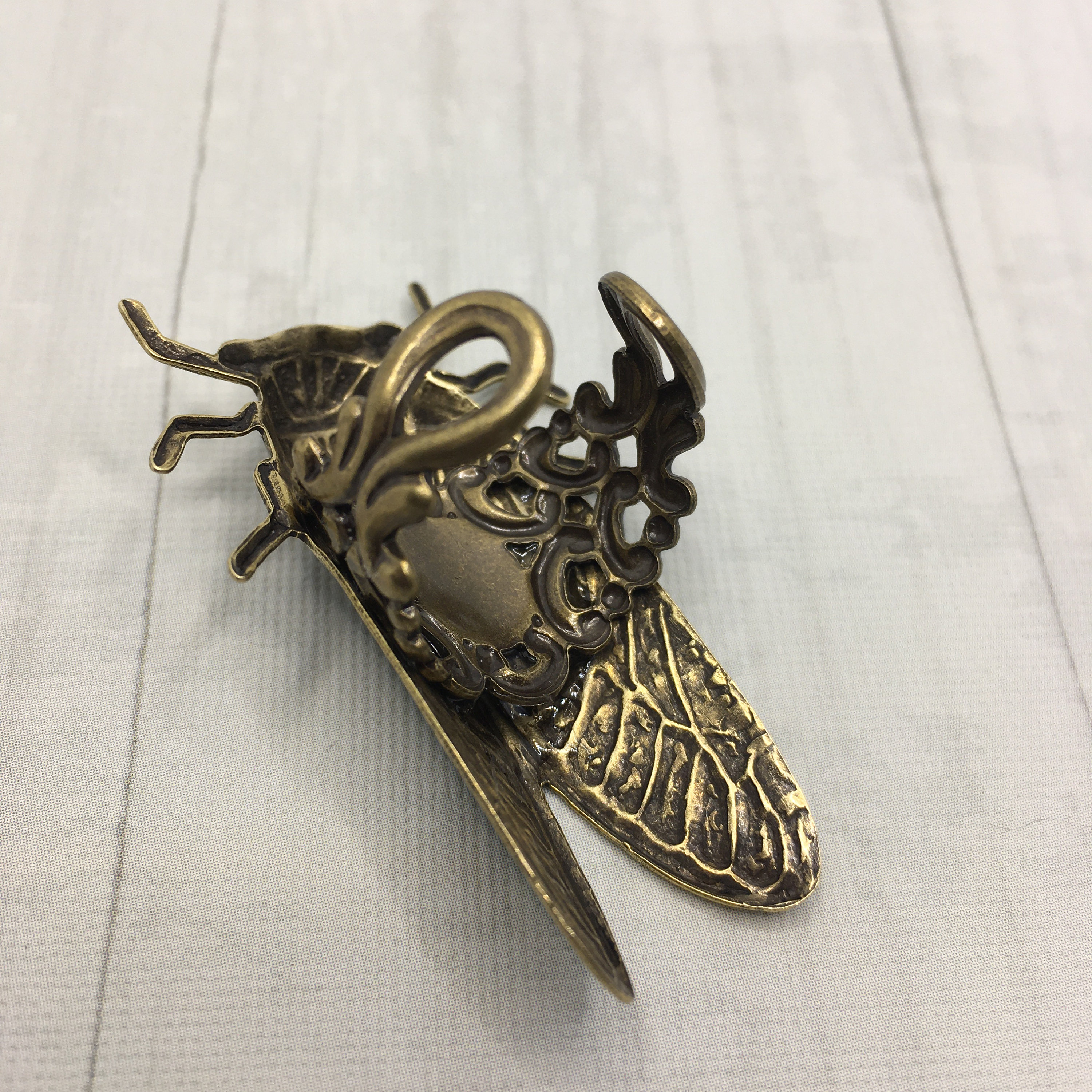 Brass Cicada Ring Extra Large Statement Jewelry Wide | Etsy