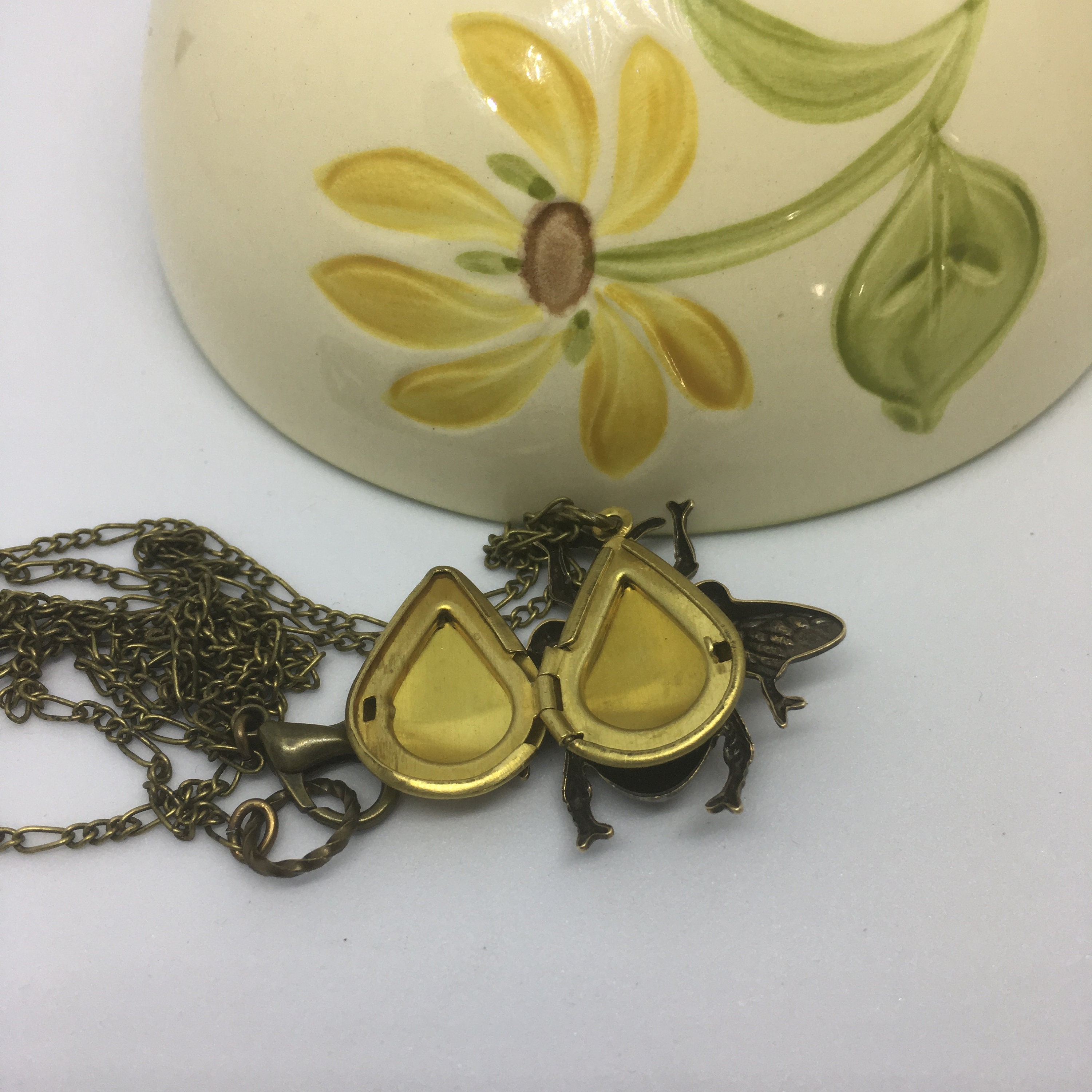 Hidden Locket Necklace BEE Secret Compartment Women's | Etsy