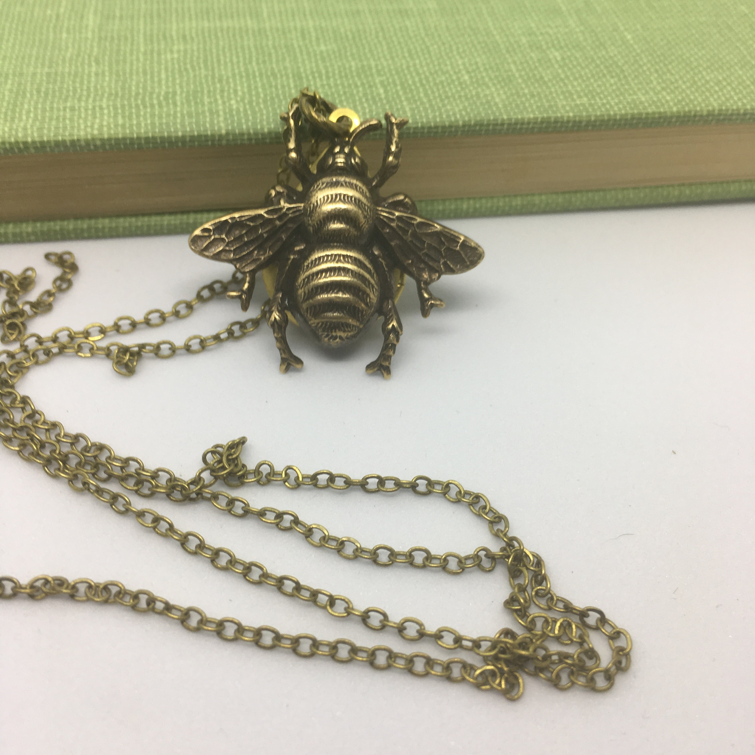 Hidden Locket Necklace BEE Secret Compartment Women's | Etsy