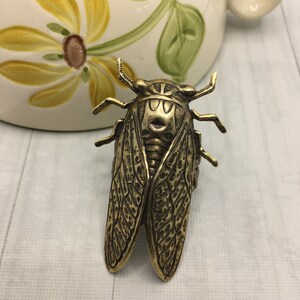 Brass Cicada Ring Extra Large Statement Jewelry Wide Adjustable Band ...