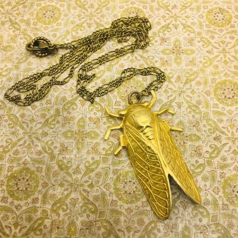 Hidden Locket Necklace CICADA Large Secret Compartment Bug | Etsy